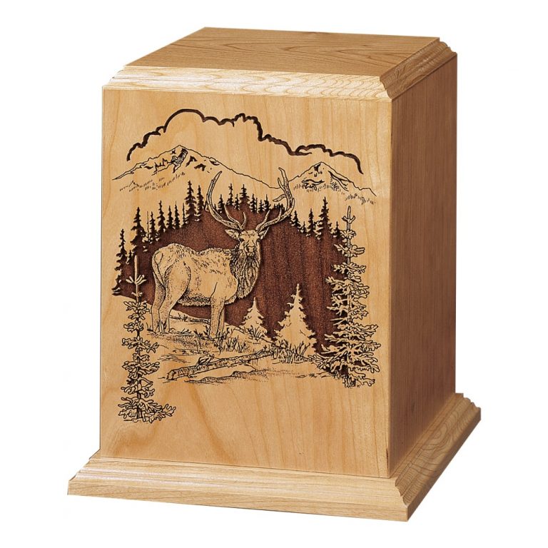Elk Hardwood Memorial ⋆ Eterna Urn ⋆ Made In The USA